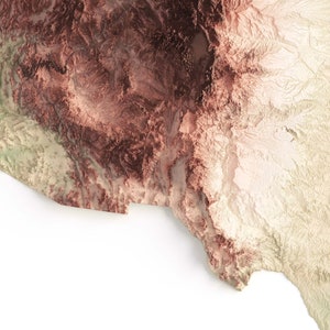 United States of America Elevation Map (geo) - 2D Poster Shaded Relief ...