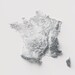 France Elevation Map white 2D Poster Shaded Relief Map, Fine Art Wall ...