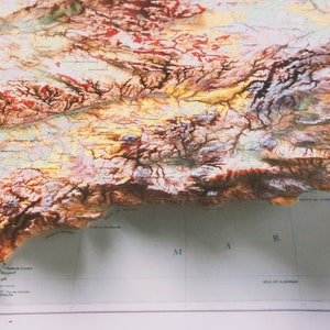 Bordeaux france Topographic Map of 1943 2D Poster Shaded Relief Map ...