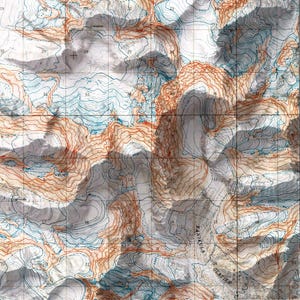 Mt Foraker (alaska, USA) Topographic Map of 1963 - 2D Poster Shaded ...