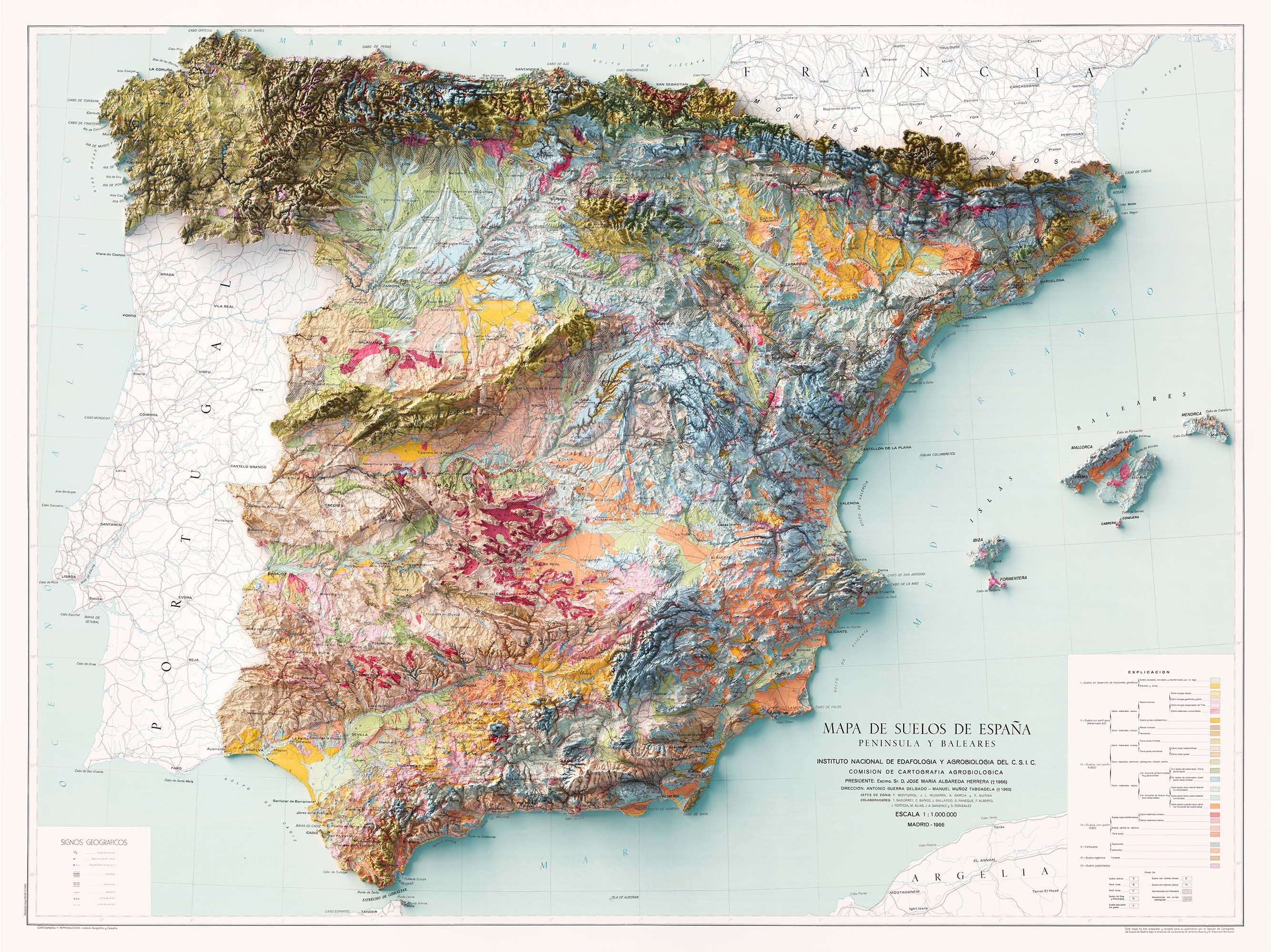 Mapa de suelos de la península española y las Islas Baleares España de ...