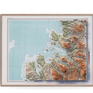 Ullapool scotland, UK Topographic Map of 1912 2D Poster Shaded Relief ...