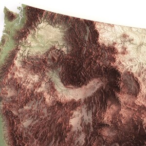 United States of America Elevation Map (geo) - 2D Poster Shaded Relief ...