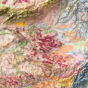 Spanish Peninsula and Baleares spain Soil Map of 1966 2D Poster Shaded ...