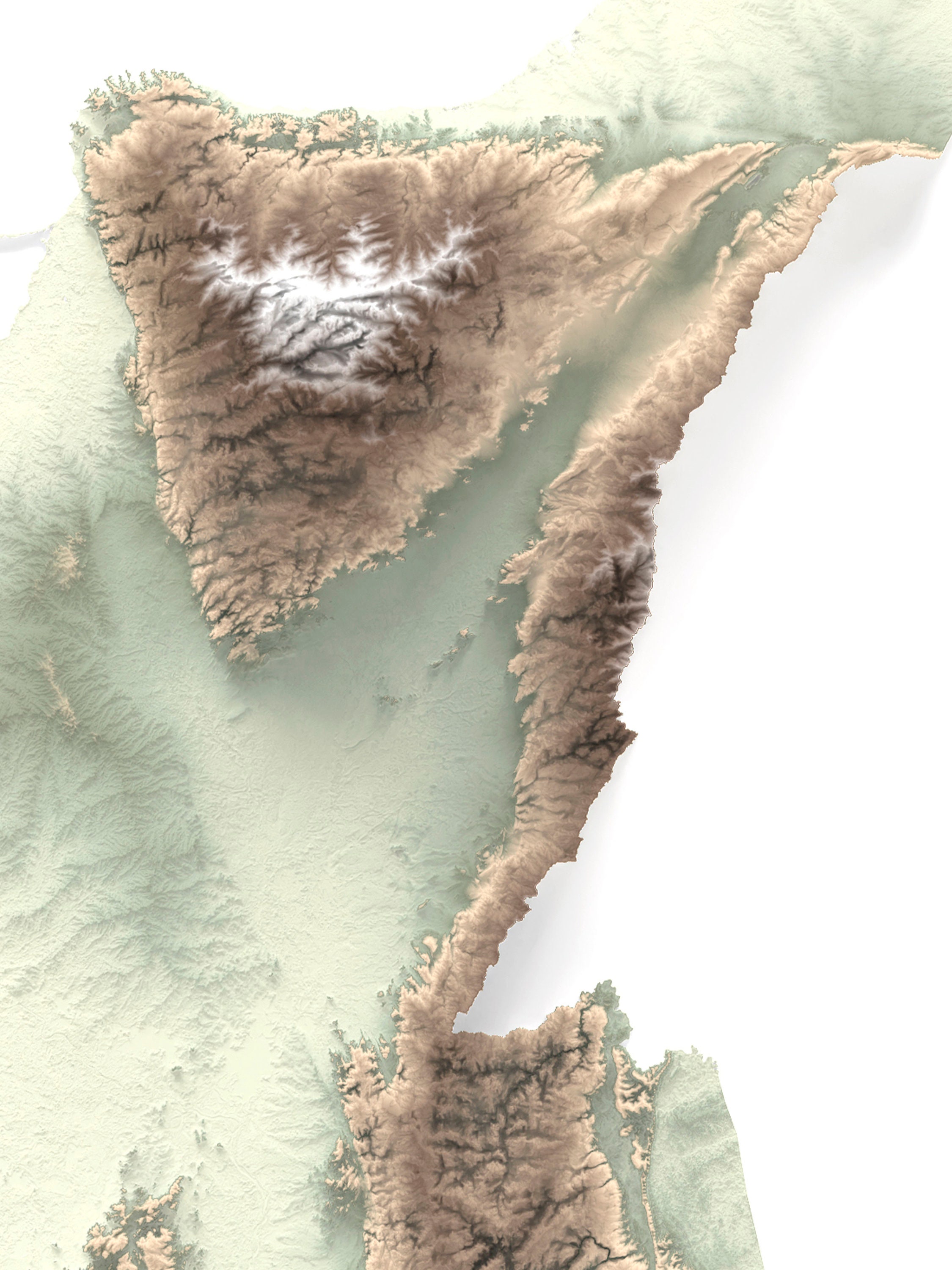 Colombia Elevation Map geo 2D Poster Shaded Relief Map, Fine Art Wall ...