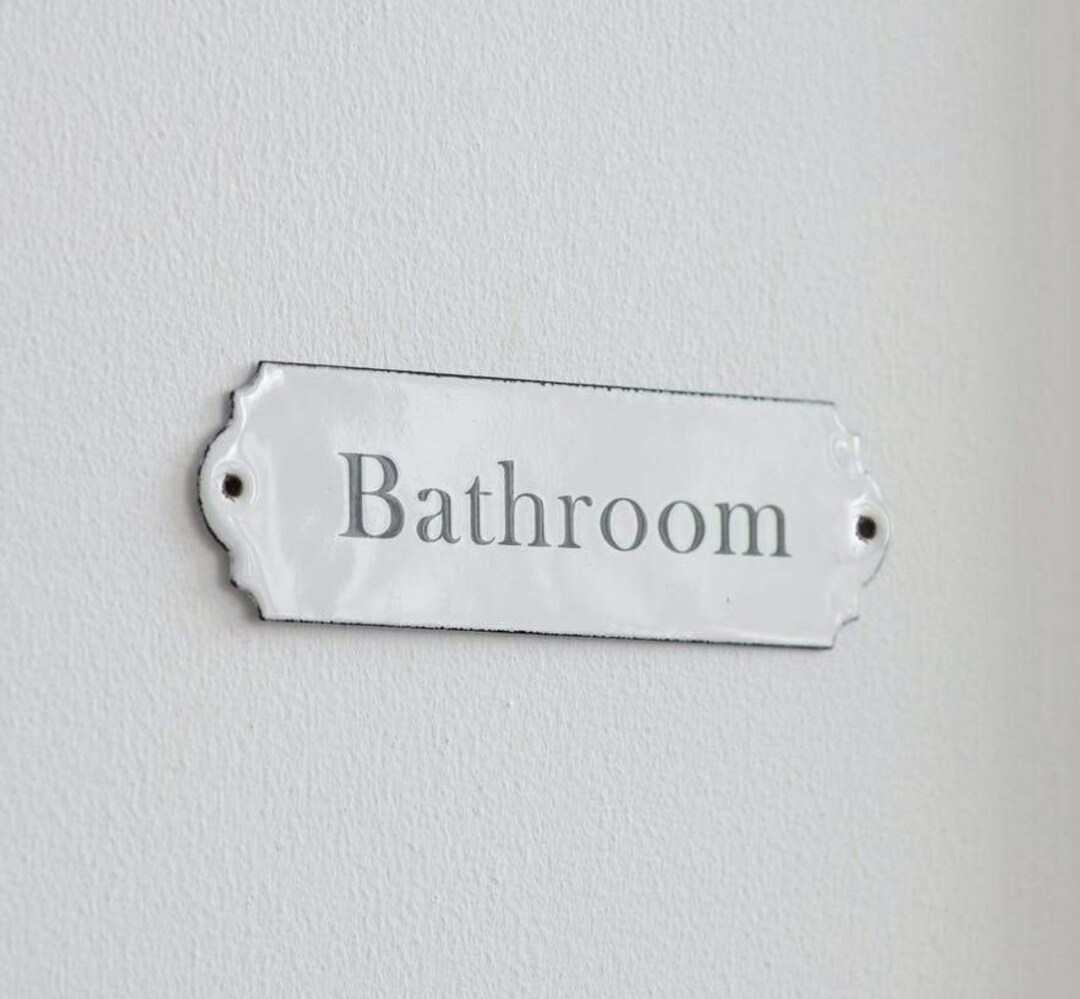 Enamel BATHROOM Door Sign Toilet WC Sign - Etsy UK
