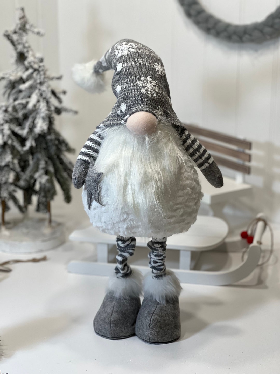 Large Grey Freestanding Gonk With Extendable Legs Christmas - Etsy UK