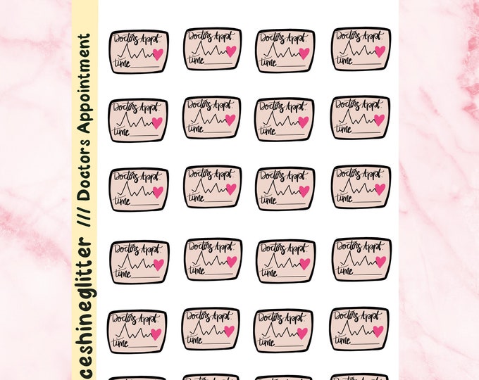 Doctor Appointment| Planner Sticker Sheet| Words | Script Sticker ...