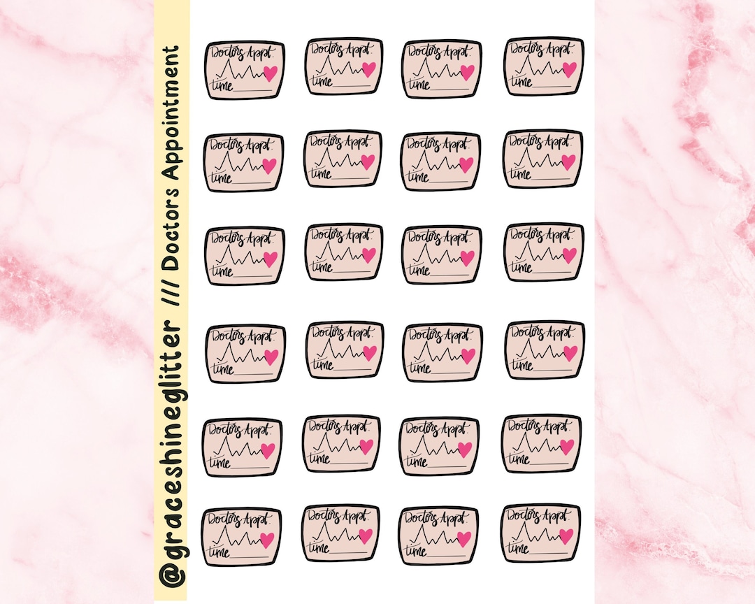 Doctor Appointment Planner Sticker Sheet Words Script Sticker ...