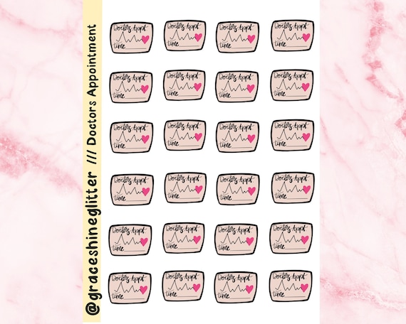 Doctor Appointment Planner Sticker Sheet Words Script - Etsy