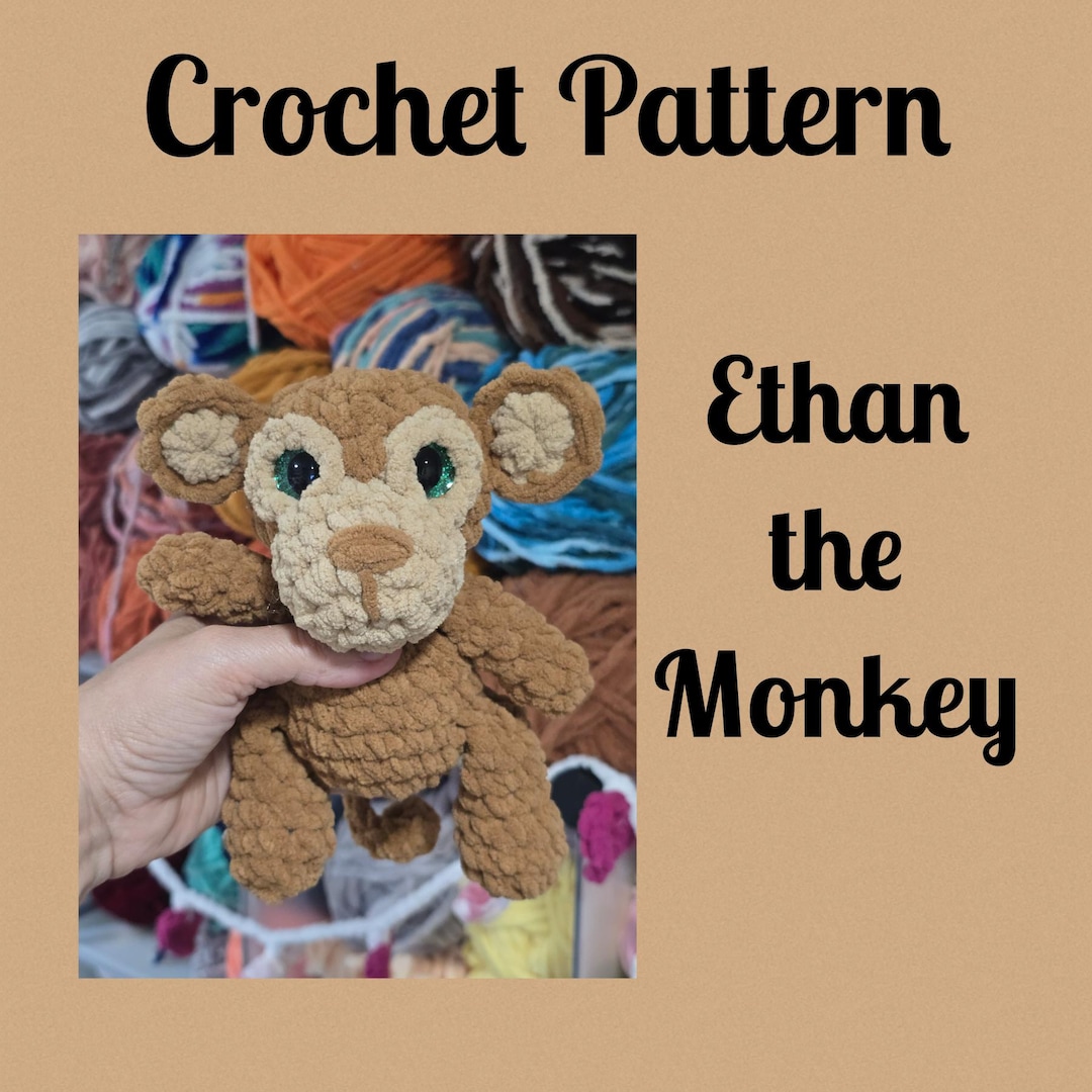 CROCHET PATTERN, Ethan the Monkey, Monkey Crochet Pattern, Jungle Minis ...