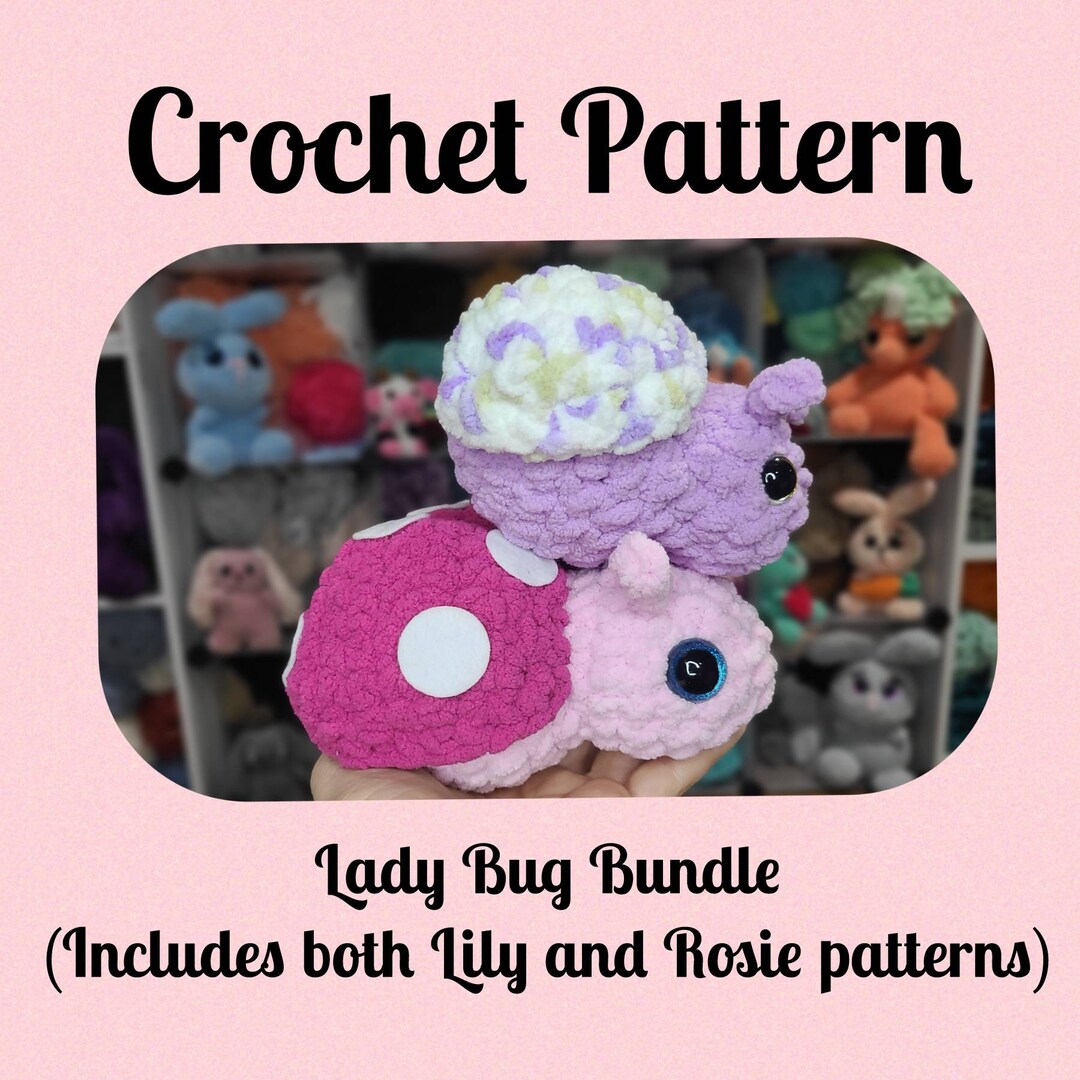 Crochet Pattern Bundle, Lady Bug Duo, Lily Lady Bug, Rosie Lady Bug ...
