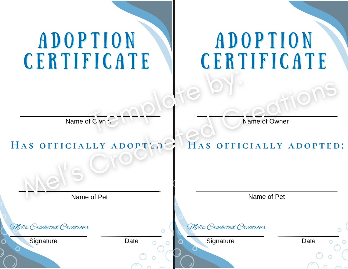 Editable Fish Adoption Certificate & Market Sign Template (canva) - Etsy