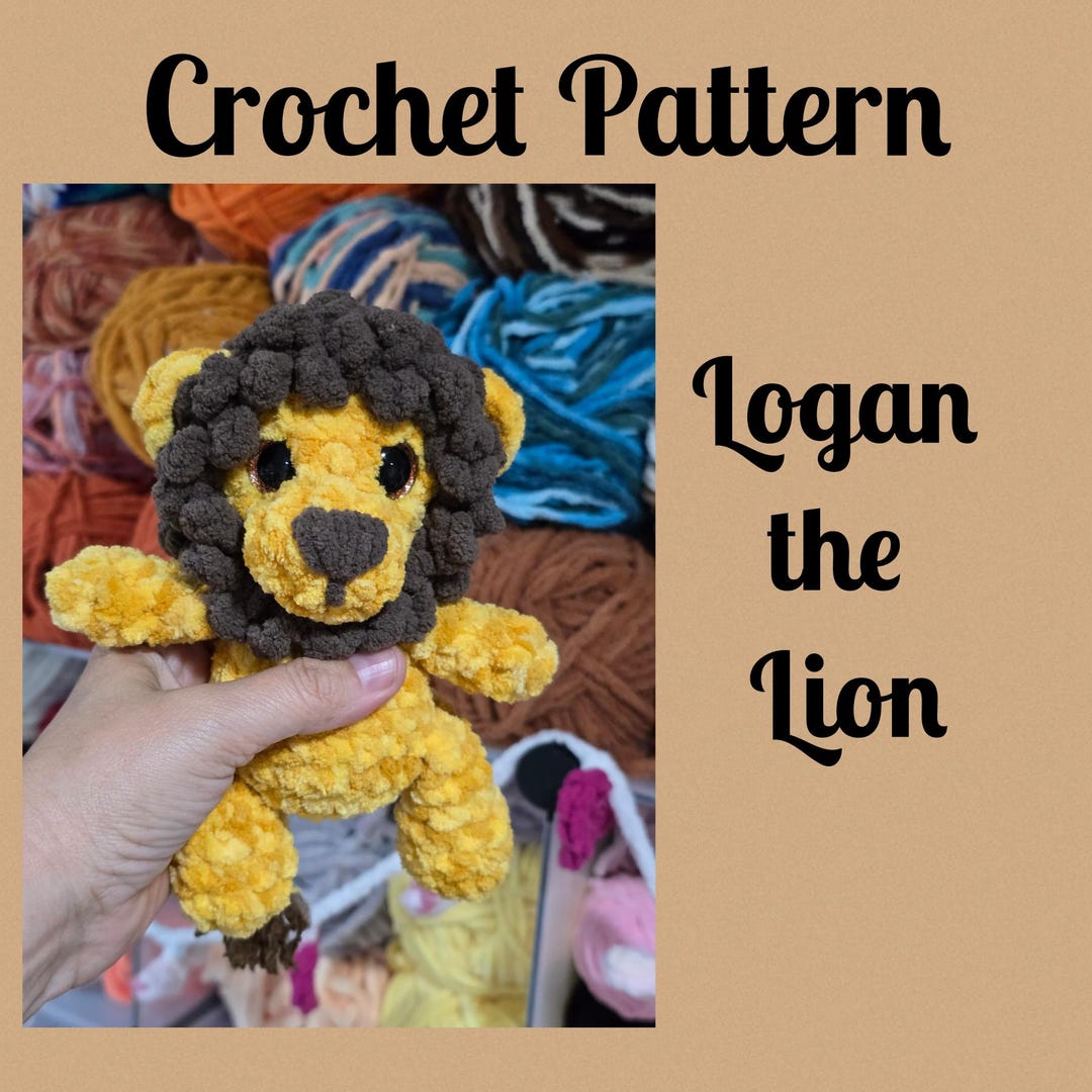 CROCHET PATTERN, Logan the Lion, Jungle Minis, Lion Crochet Pattern ...