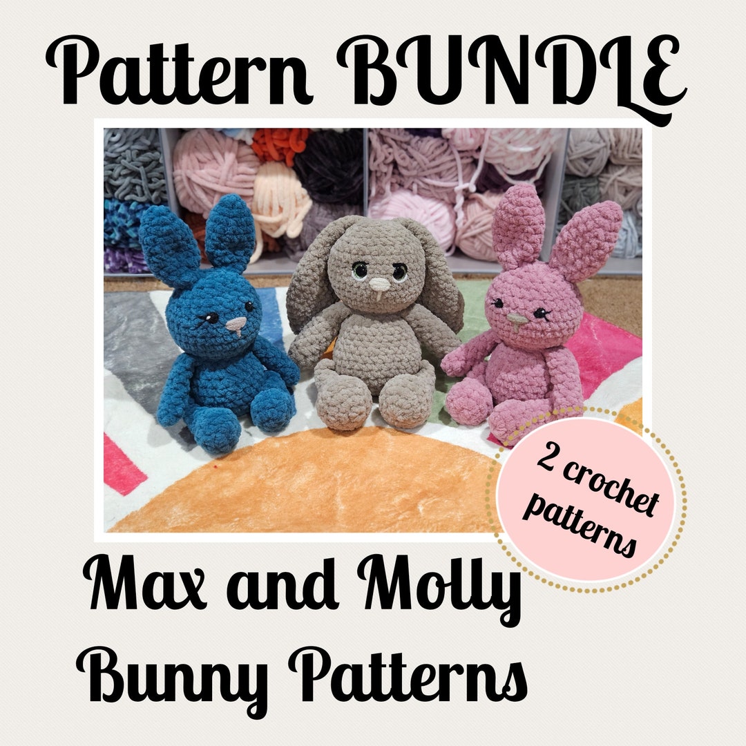 CROCHET PATTERN BUNDLE, Bunny Duo, Max and Molly, Bunny Crochet ...