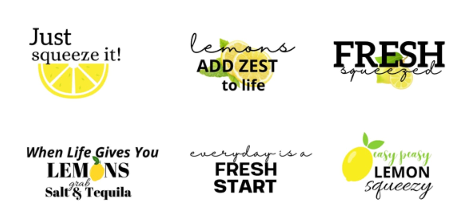 Lemon SVG, Lemon Squeeze Bundle | Cut Files | SVG PNG | Files for ...