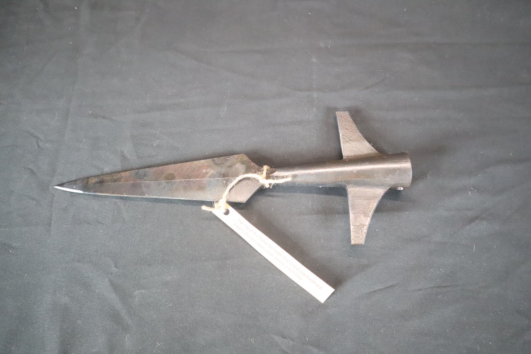 Hand Forged Sharp 12 High Carbon Steel Boar Spear Head, Quenched Harden ...