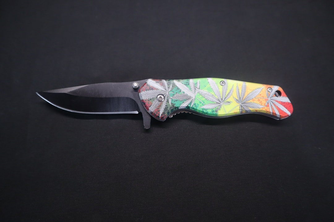 Spring Assisted Steel Folding Pocket Knife Custom Initial 8.5 Knife ...