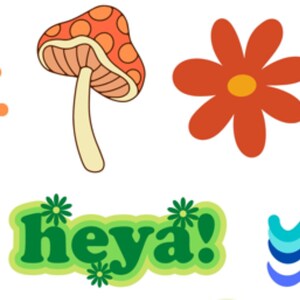 Groovy Line Art SVG, Boho Retro | Cut Files | JPG PNG | Files for ...