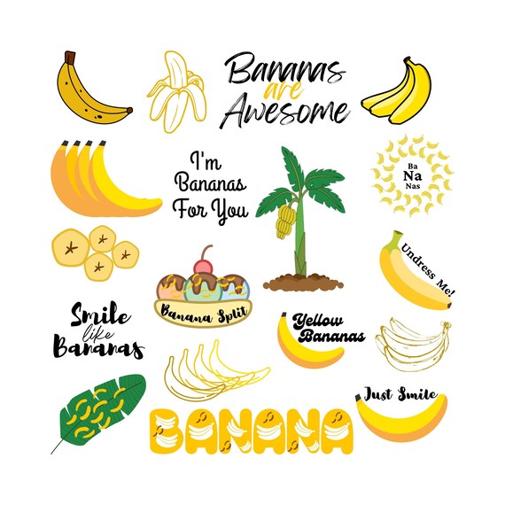Banana SVG Bananas Are Awsome Cut Files JPG PNG Files - Etsy