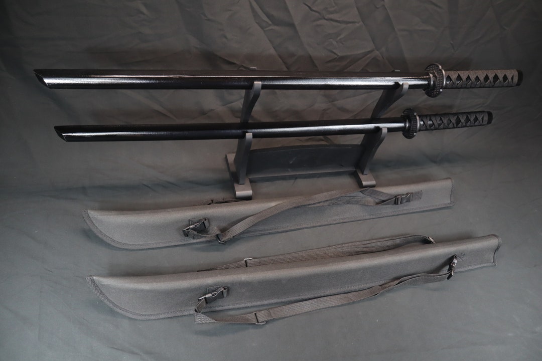 Plain Black Set Practice Hardwood Sword With Nylon Sheath, Iaido Daito ...