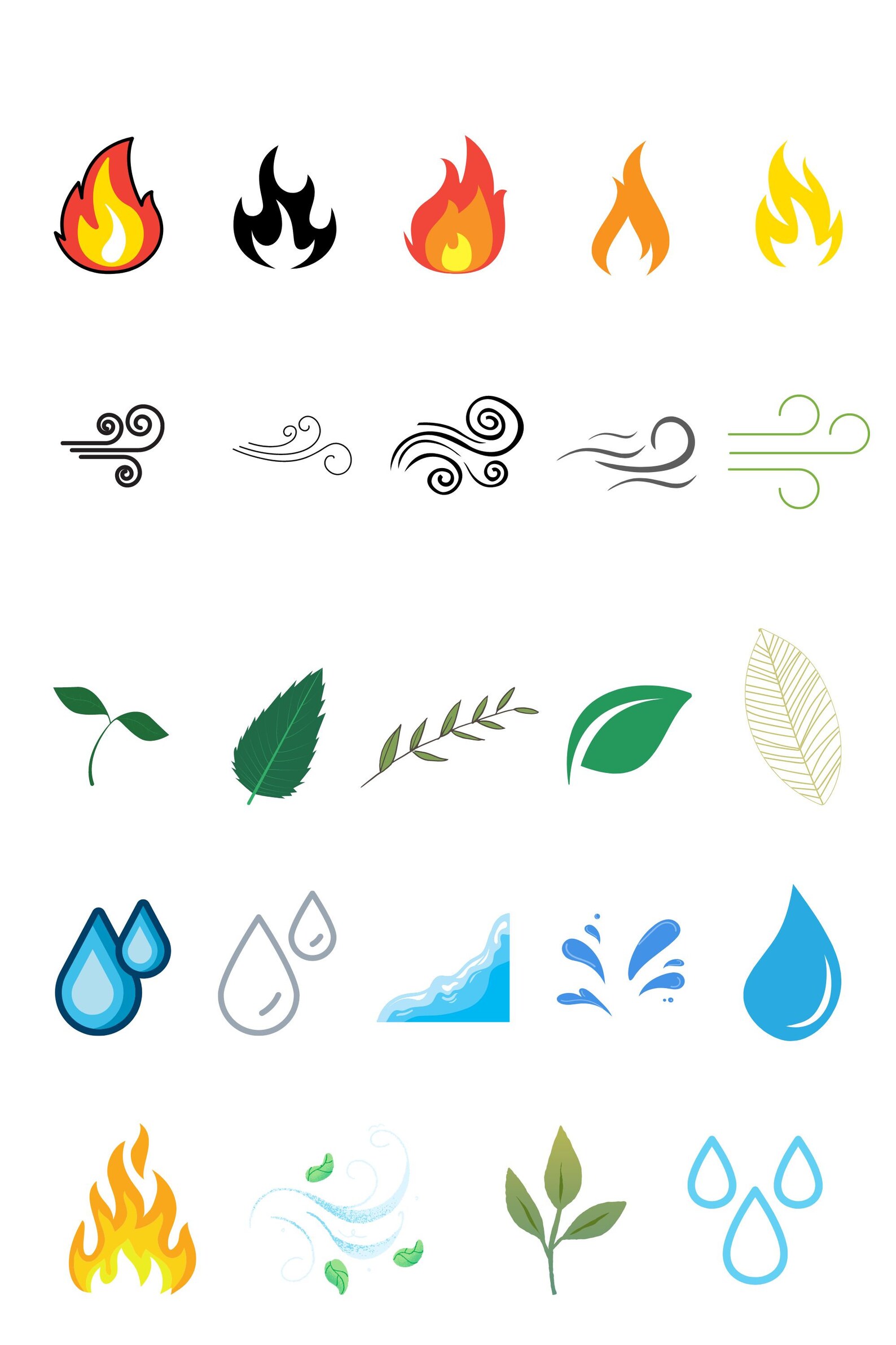 Earth, Wind, Fire and Water Elements SVG, PNG, JPEG, Cut Files, Files ...