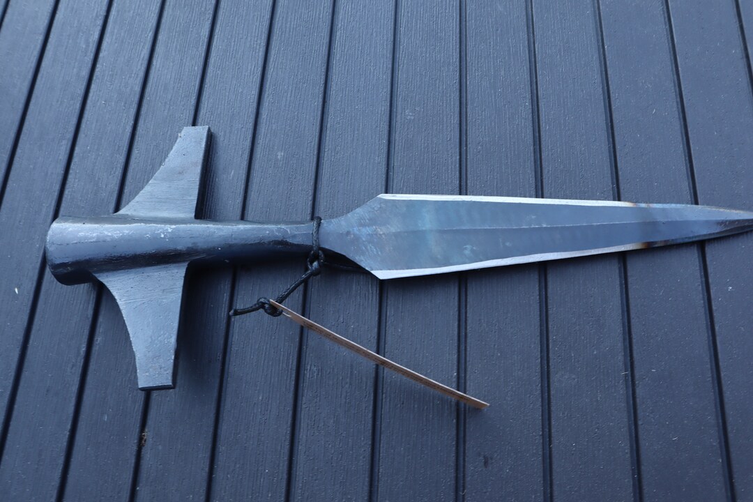 High Carbon Steel Hand Forged Razor Sharp 12" Boar Spear Head, Quenched ...
