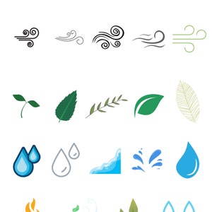 Earth, Wind, Fire and Water Elements SVG, PNG, JPEG, Cut Files, Files ...