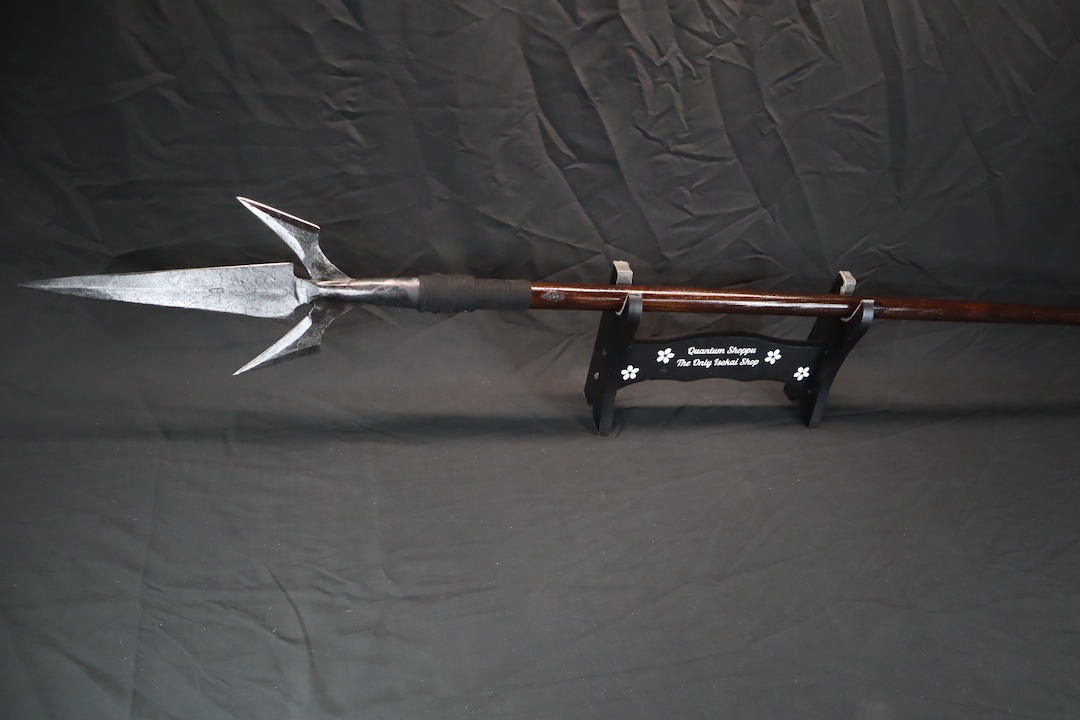 Hand Forged 68.5 Trident Lance Polearm Halberd Spear, Hardwood Pole ...