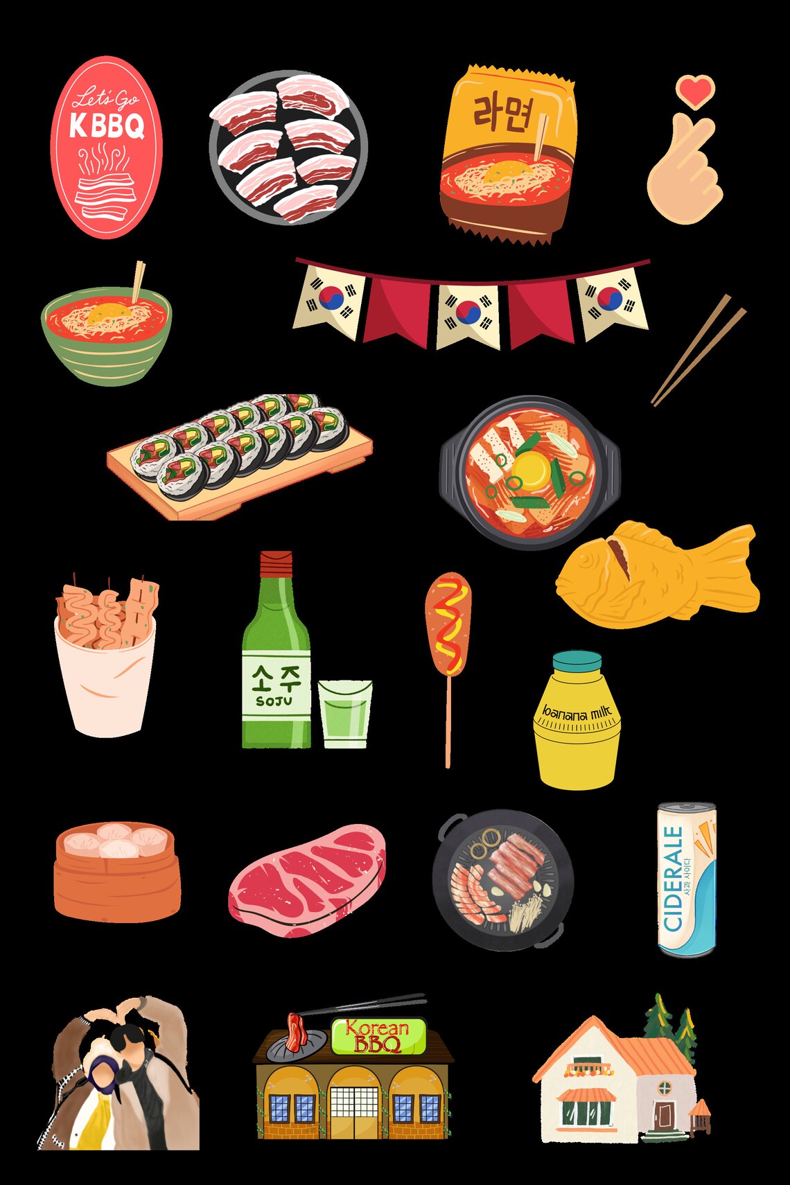Kdrama SVG Korean Food Cut Files SVG PNG Jpeg Files - Etsy