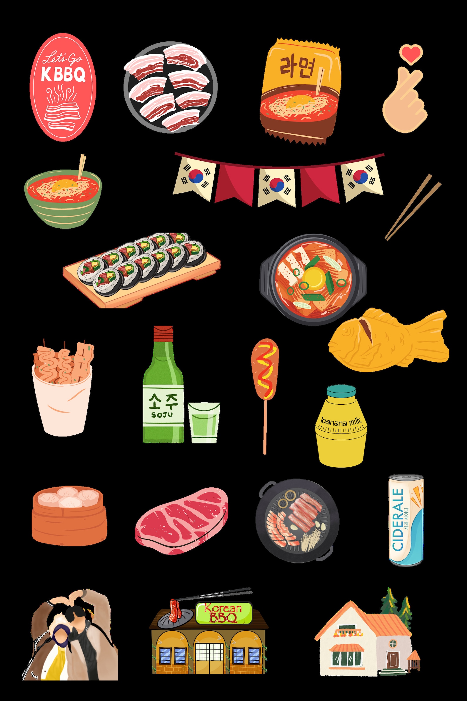 Kdrama SVG Korean Food Cut Files SVG PNG Jpeg Files - Etsy