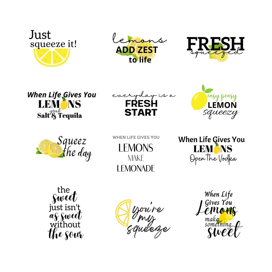 Lemon SVG, Lemon Squeeze Bundle | Cut Files | SVG PNG | Files for ...