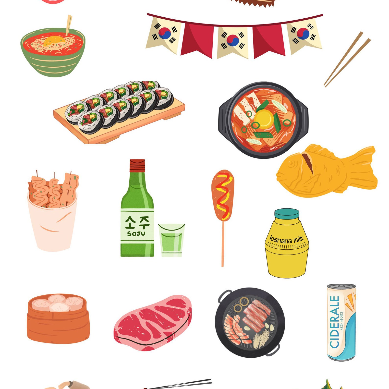 Kdrama SVG Korean Food Cut Files SVG PNG Jpeg Files - Etsy