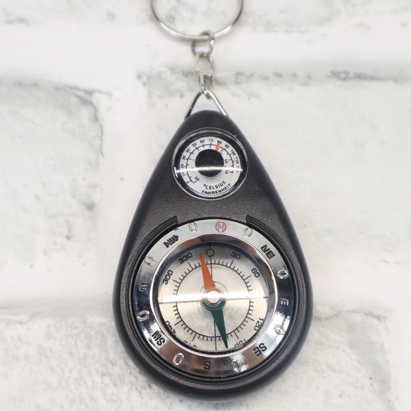 Engraved Compass Keychain - Etsy