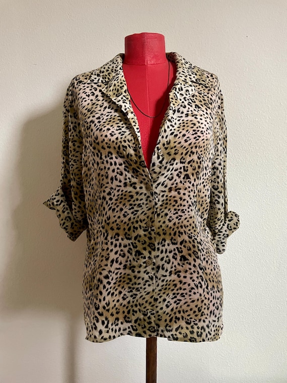 vintage leopard silk shirt - Gem