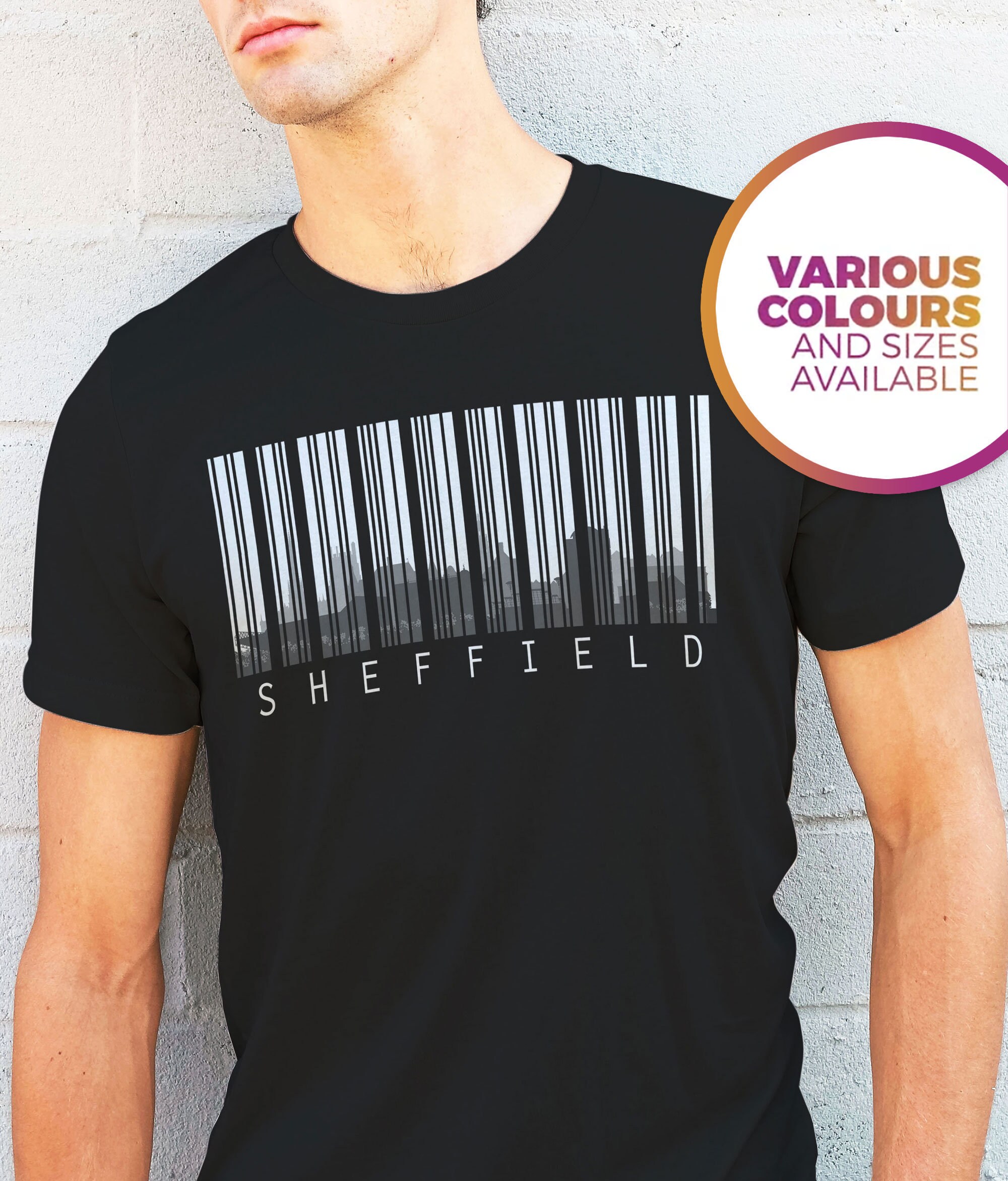 SHEFFIELD T-SHIRT: Sheffield Skyline Barcode T-shirt - Etsy UK