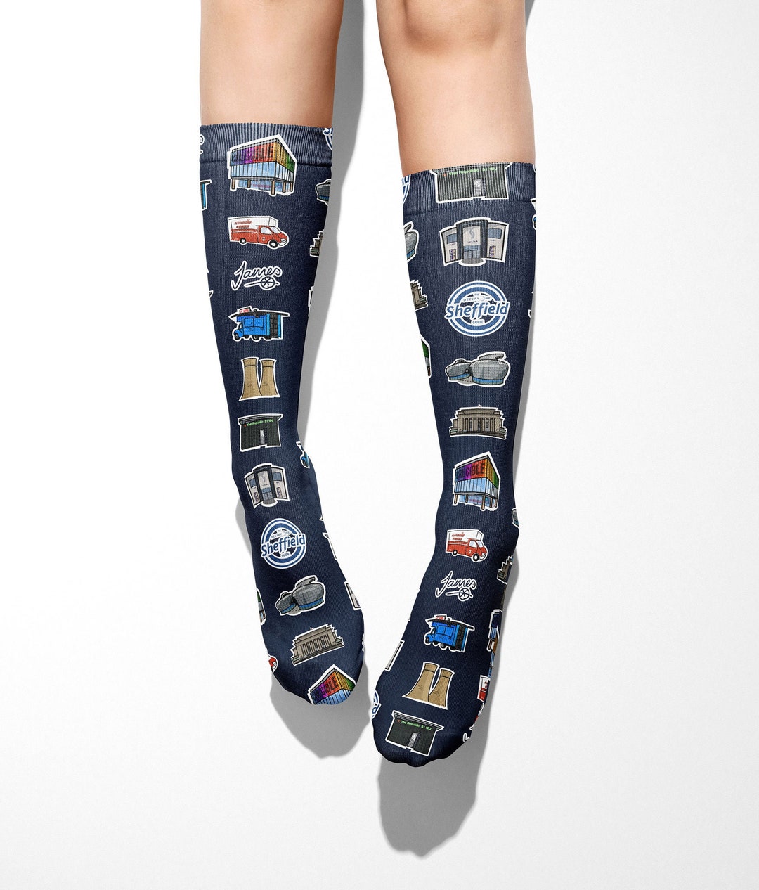 Sheffield Landmarks Tube Socks: Art by James, Unisex City Pride - Etsy UK