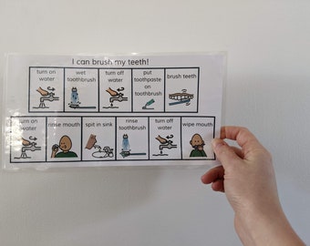 Printable BRUSHING TEETH Visual Schedule Picture Sequence | Etsy Canada