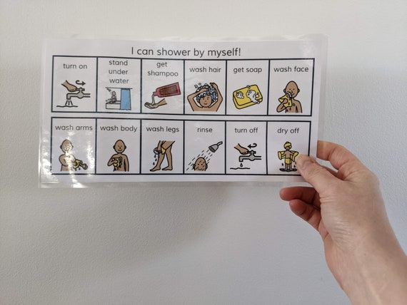 SHOWERING Visual Schedule Picture Sequence Behaviour Support - Etsy