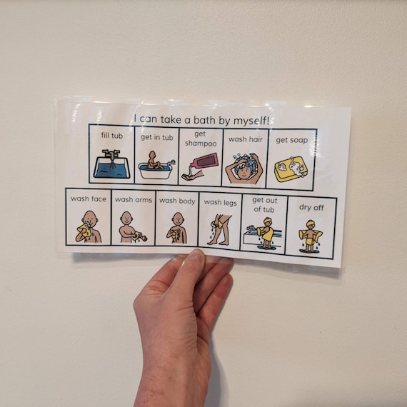 BATHTUB Visual Schedule Picture Sequence Behaviour Support - Etsy Canada