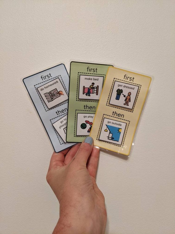 FIRST THEN BOARD Visual Support for Persons With Autism 24 - Etsy