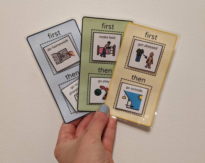 FIRST THEN BOARD Visual Support for Persons With Autism 24 Pictures - Etsy