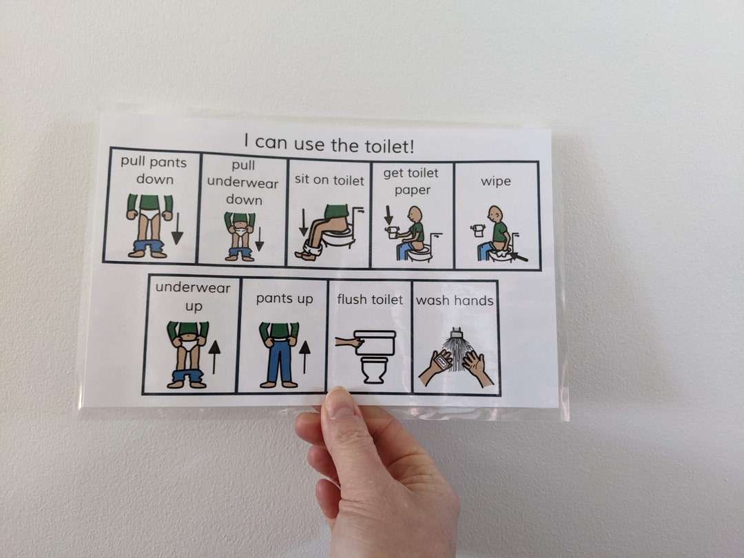 TOILETING Visual Schedule Picture Sequence Behaviour Support - Etsy