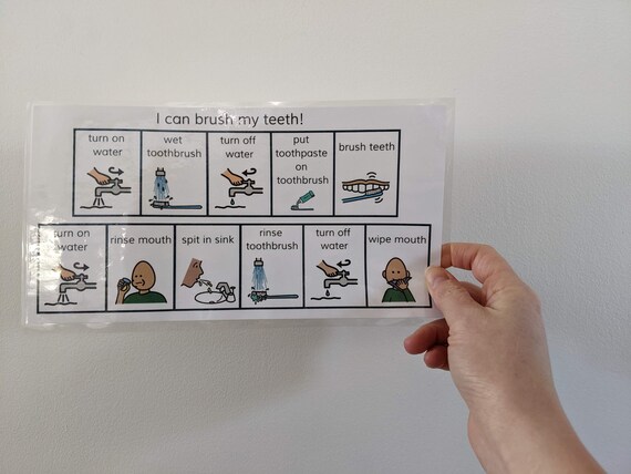 BRUSHING TEETH Visual Schedule Picture Sequence Behaviour - Etsy
