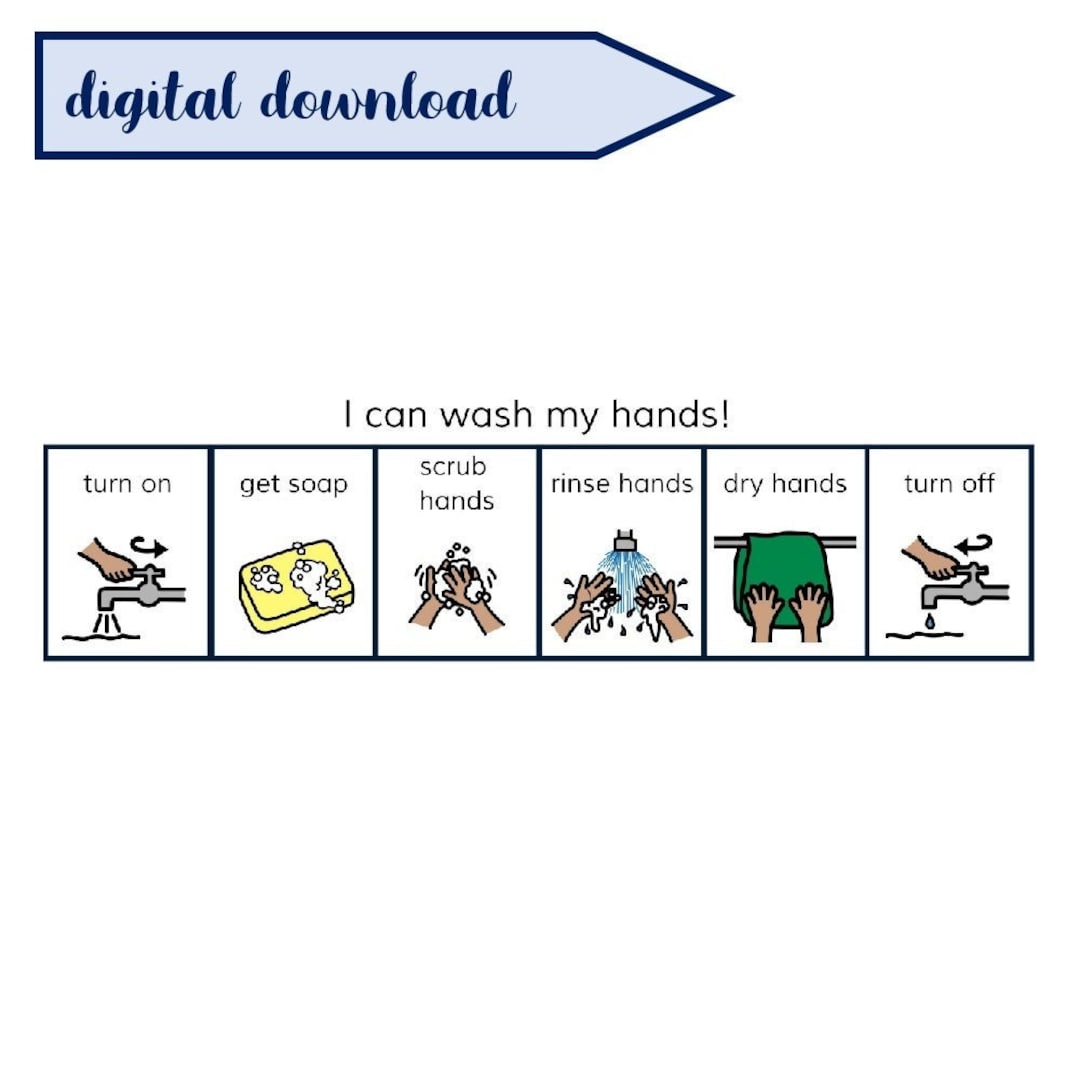 Printable Hand Washing Visual Schedule Picture Sequence Behaviour