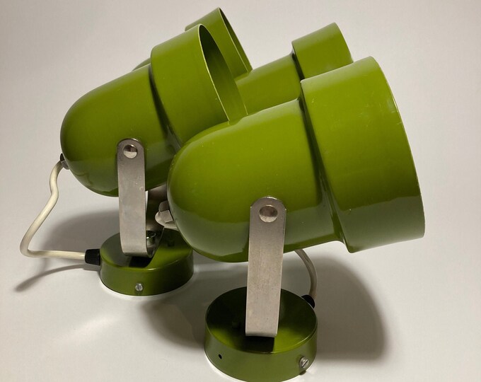 Vintage Industrial Metal Wall Lamp / Retro Green Spot Light ...