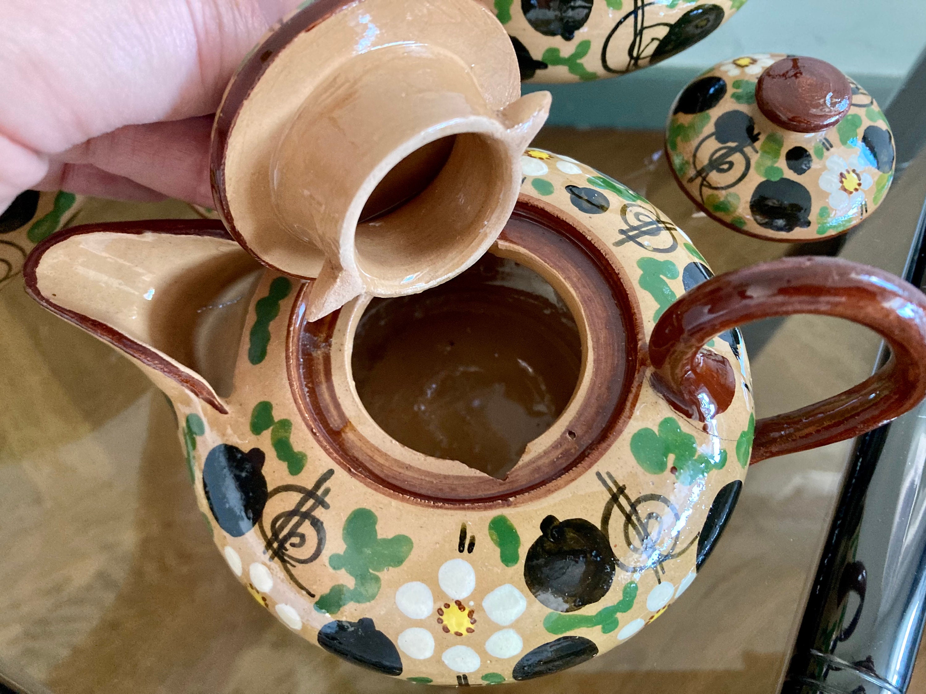 Rare Set of 6 Italian Majolica Tea Pots by Robbia Gualdo Tadino ...