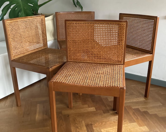 Set of 4 Elegant Italian Mid-century Modern Dining Chairs / Wood ...