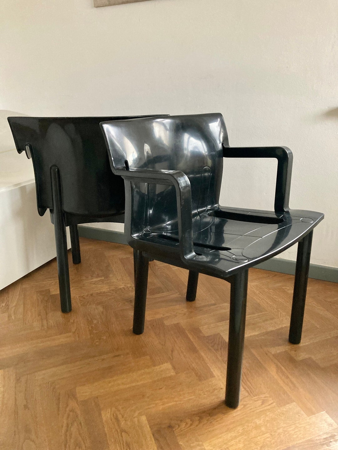 Vintage KARTELL Black Plastic Armchair / Chair Type K4870 / - Etsy