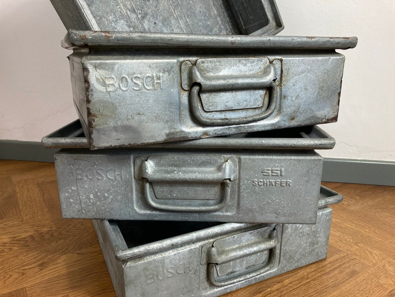1 of 4 Vintage Industrial Metal Box / Stacking Metal Box BOSCH - Etsy